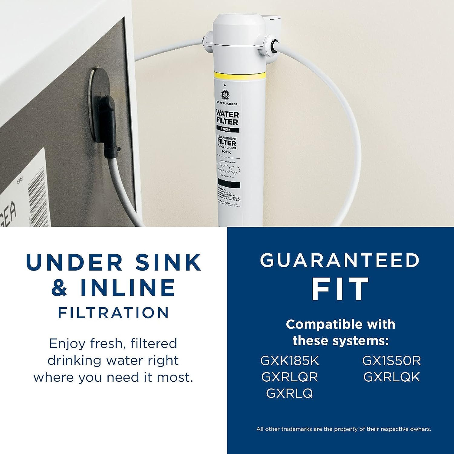 2 Pack GE FQK1K Under Sink Water Filter, Replacement for Water ...
