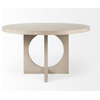 Light Natural Wood Round Geometric Dining Table - Transitional - Dining ...