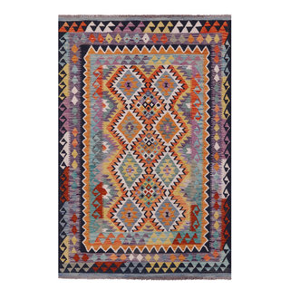 Wool On Wool Kilim Flat Weave Reversible Rug 4' 9" X 7' 3" - Q18049, 4 ...
