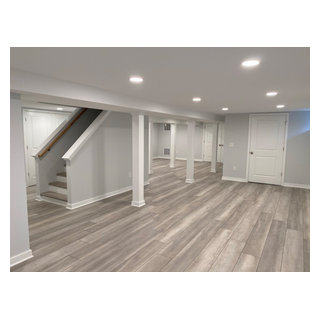 Finished Basement, Pennington NJ - Contemporary - Basement ...