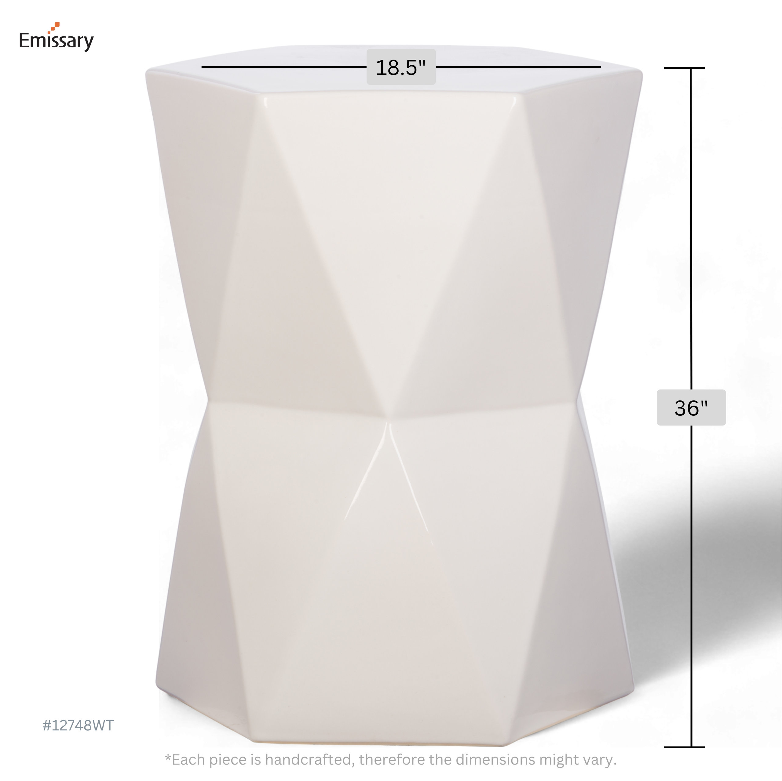 Lg Matrix Hex Stool, White 17X22"H - Contemporary - Accent And Garden ...