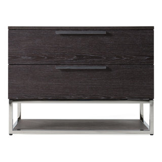 Modrest Helenora Modern Grey Elm Nightstand - Contemporary ...