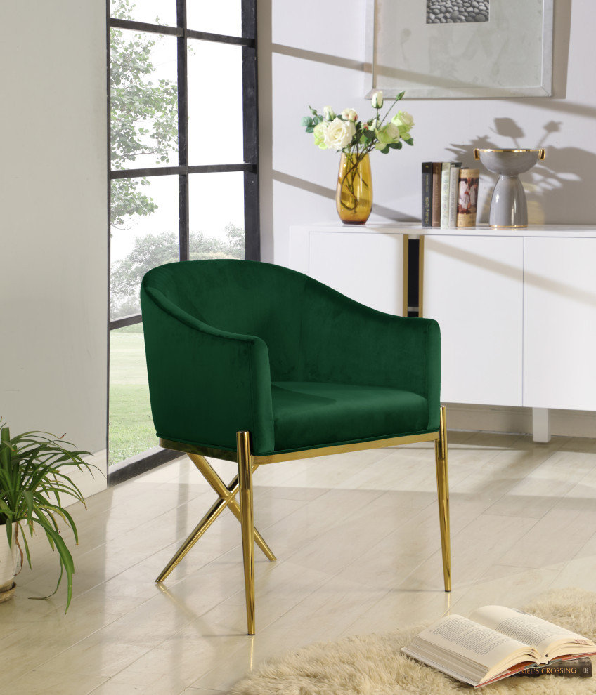 Xavier Velvet Dining Chair - Midcentury - Dining Chairs - by Meridian ...