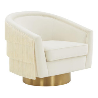 Flapper Cream Swivel Chair - Contemporary - Accent Chests And Cabinets ...