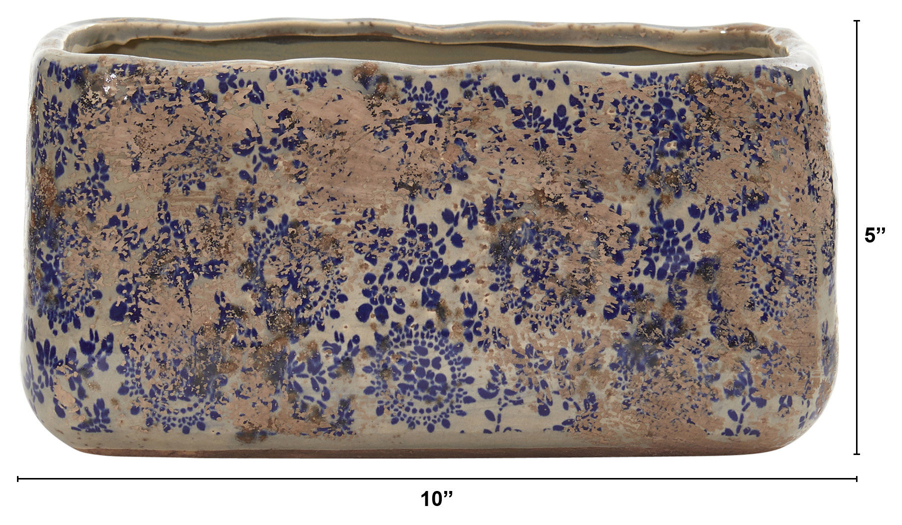 Nearly Natural 10" Tuscan Ceramic Rectangle Planter - Farmhouse ...