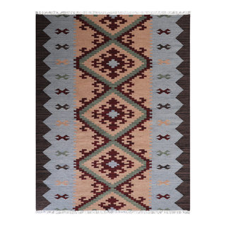 HAND WOVEN FLAT WEAVE KILIM WOOL ECO-FRIENDLY AREA RUGS-Multicolor ...