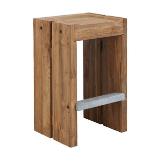 Solo Bar Stool In Reclaimed Teak - Rustic - Outdoor Bar Stools And ...