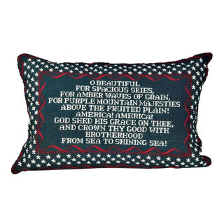 "America the Beautiful" Petit Point Pillow - Traditional - Decorative ...