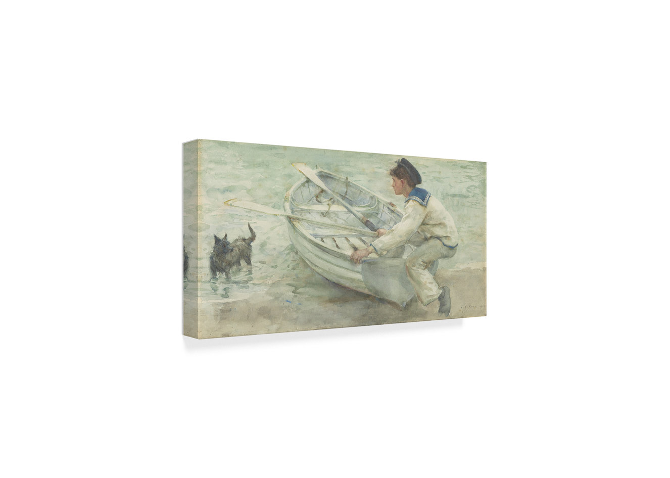 Henry Scott Tuke 'Preparing To Launch, 1903' Canvas Art, 12"x24 ...