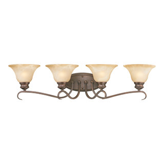 Lancaster 4-Light Bath Vanity, Rubbed Bronze - Traditional - Bathroom ...