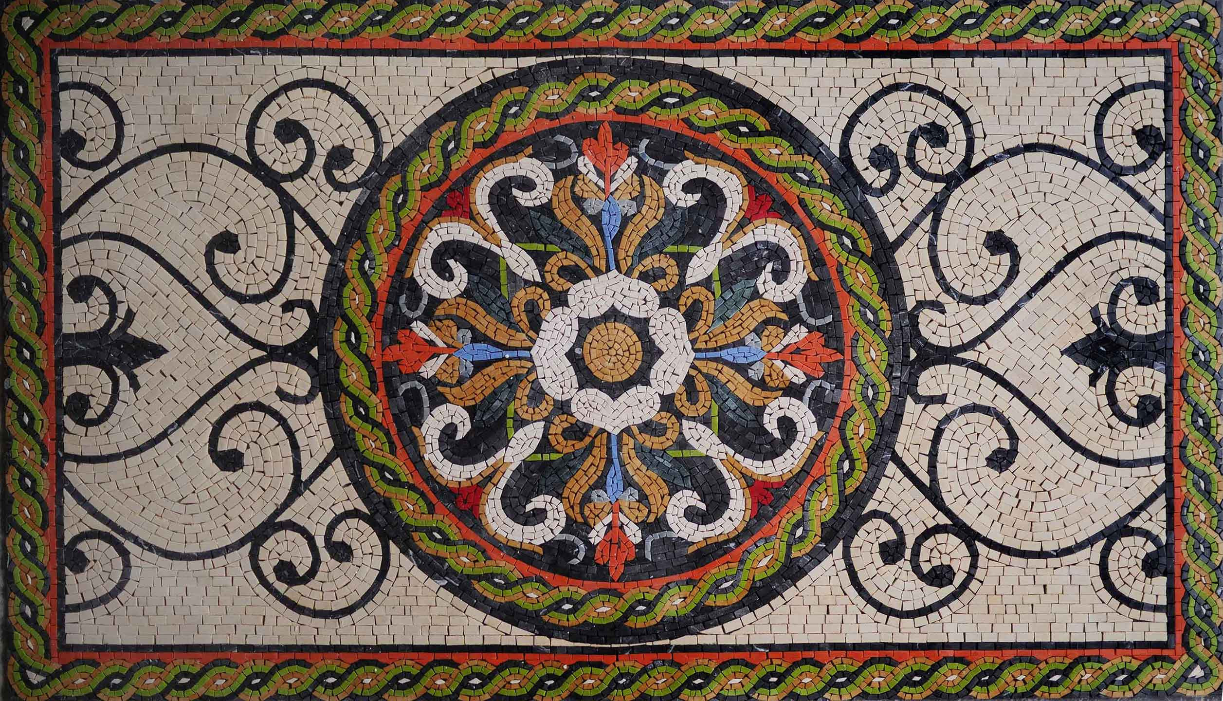 Iridescent Patterns Custom Mosaic Design, 67" x 36" - Traditional ...