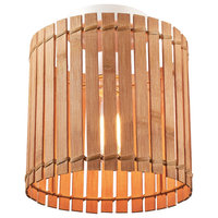 Bali 1-Light Matte White Flush Mount Ceiling Light with Natural Bamboo Shade - Asian - Flush ...