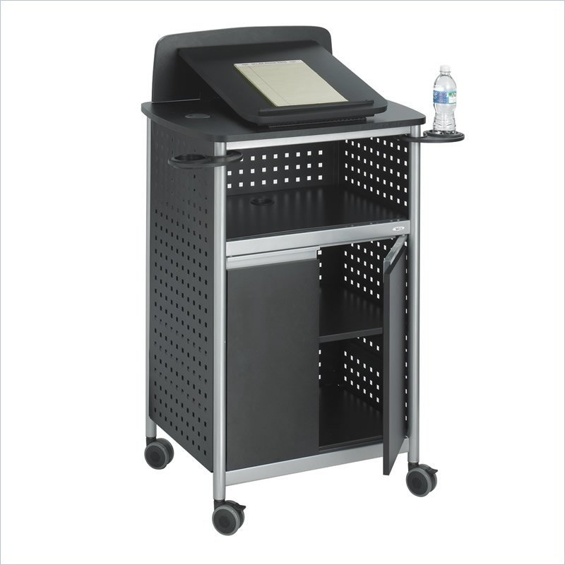 Scoot Multipurpose Lectern, 28.75"x22"x49.75", Black/Silver ...