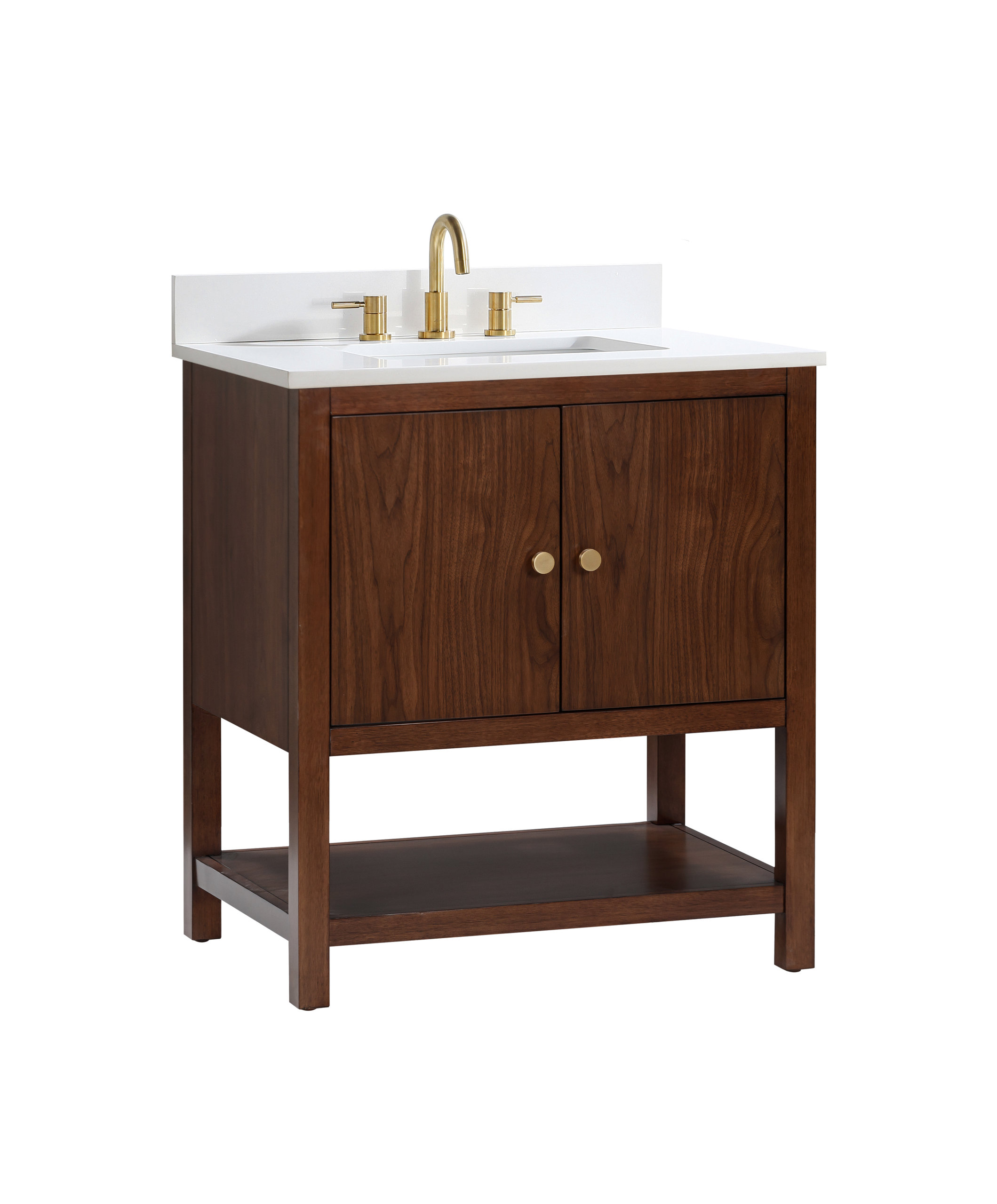 Zoe Vanity Combo, Walnut Collection, 31 - Transitional - Bathroom ...