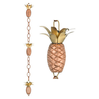 100% Pure Copper Pineapple Rain Chain, 8-1/2 Feet Long, Artistically ...