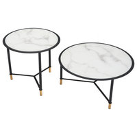Set of 2 Davis Coffee Tables Black & White - Contemporary - Coffee ...