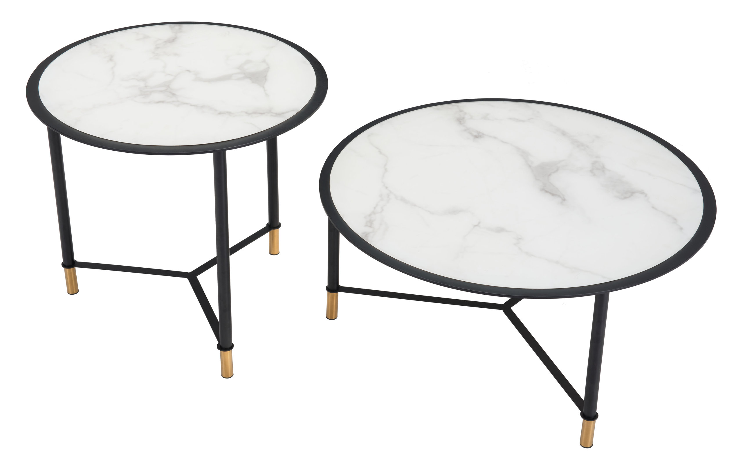 Set of 2 Davis Coffee Tables Black & White - Contemporary - Coffee ...