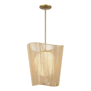 Key Largo 1-Light Pendant, Soft Brass - Beach Style - Pendant Lighting ...