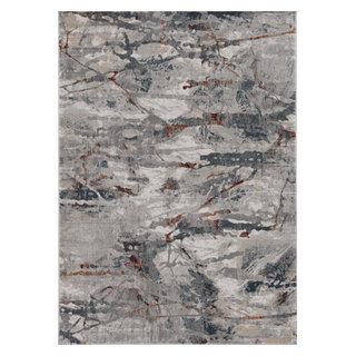 Lara Grey/Brick Whisper 2'2" x 6'11 Runner Rug, 5'3" x 7'7 ...