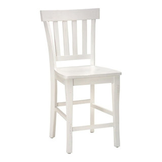 Madaket Reclaimed Pine Slat Back Bar Stool, Set of 2 - Transitional ...