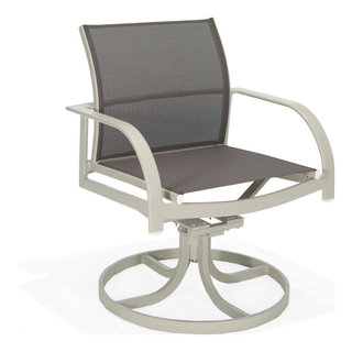 Coral Reef Sling Swivel Rocker Dining Chair - Transitional - Outdoor ...