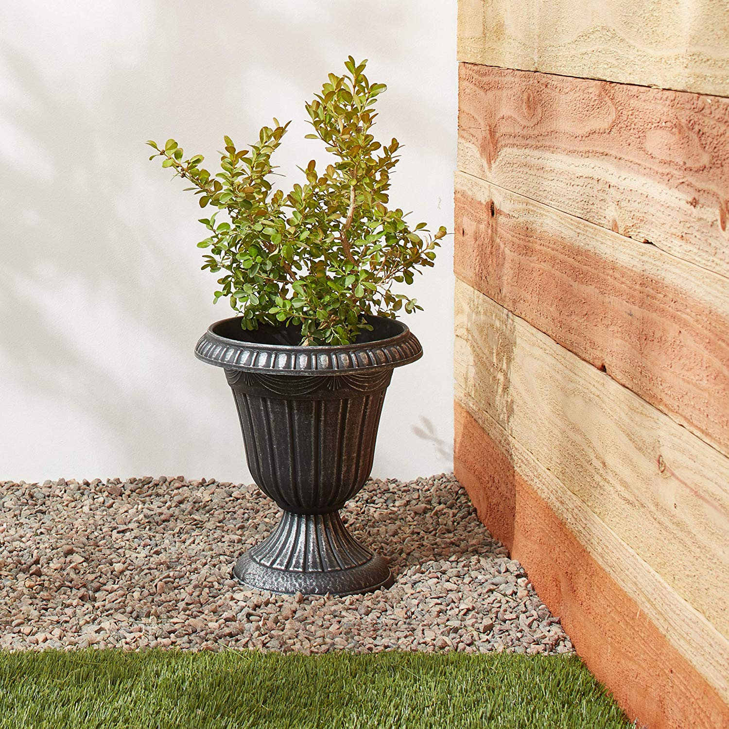 Classic Plastic Urn Planter, Large - Traditional - Outdoor Pots And ...