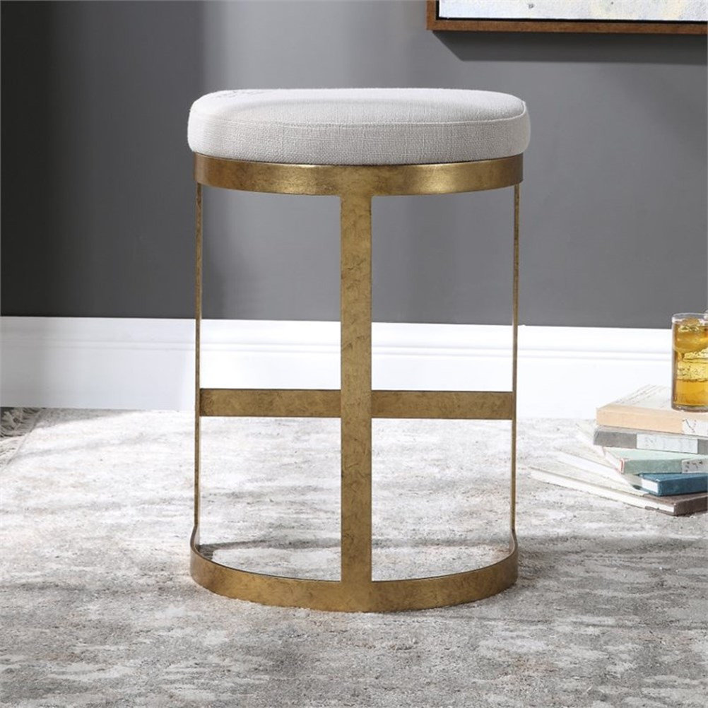 Bowery Hill Antique Gold Contemporary Modern Metal Counter Stool ...