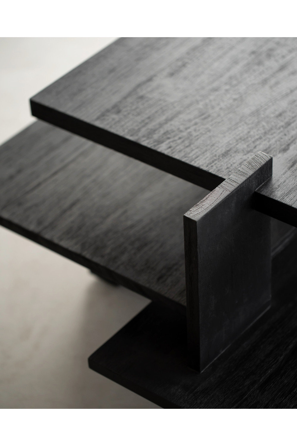 Black Teak Architectural Coffee Table | OROA Abstract - Transitional ...
