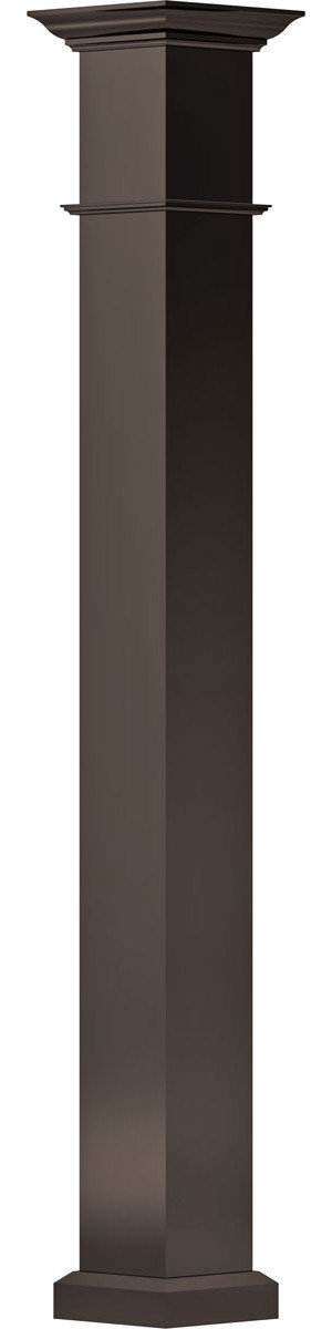 6" x 8' Endura-Aluminum Wellington Style Column, Square Shaft, Textured ...