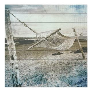 "Unwind" Wall Art Giclee Printed On Solid Fir Wood Planks - Beach Style ...