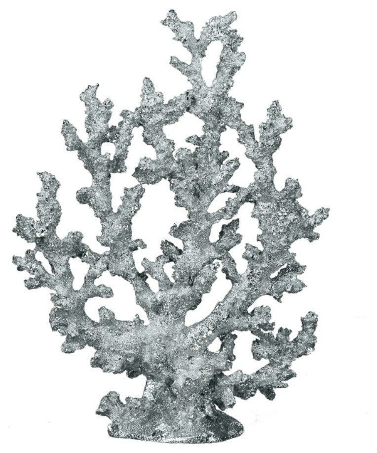 POLYRESIN CORAL Decor, Silver - Beach Style - Decorative Objects And ...