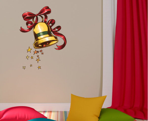 Christmas Bell Vinyl Wall Decal ChristmasBellUScolor014, 12 in ...