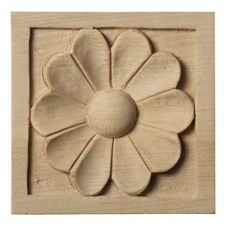 Sanford Square Block Wood Rosettes, Small - Traditional - Onlays And ...
