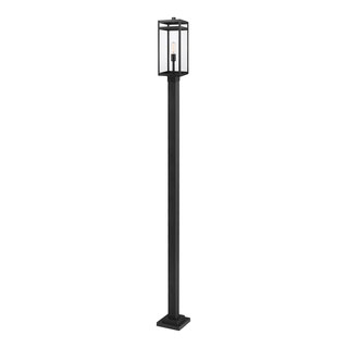 Nuri 1-Light Outdoor Post Mounted Fixture Light In Black, 9.250 ...