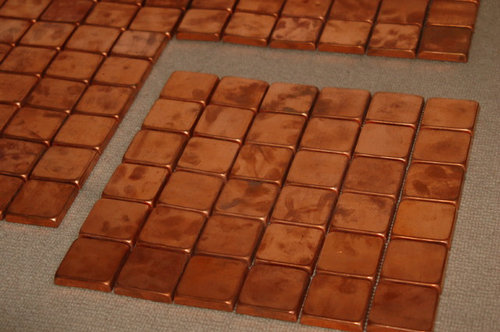 Ideas of use of real copper mosaic tiles | Houzz UK