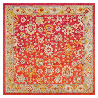 Traditional Penelope Brick Area Rug, 8' Square - Traditional - Area ...