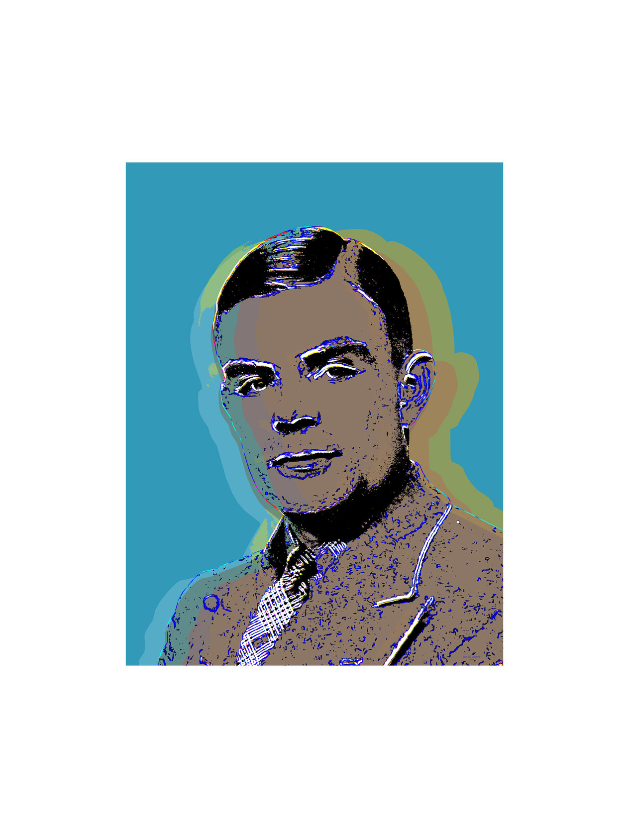 Alan Turing Pop Art., 36x48 Stretched - Contemporary - Prints And ...