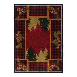 Plaid Woodsman, Red, 8'x11', 8x11 - Rustic - Area Rugs - by American ...