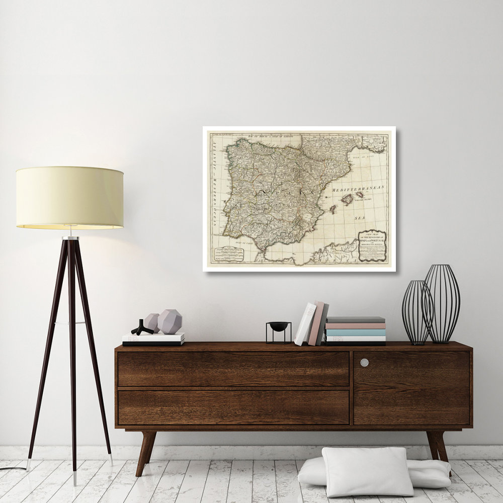 "A new map of the Kingdoms of Spain and Portugal, 1790" Paper Art, 24 ...
