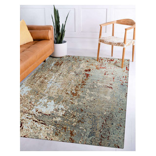 GRAY Contemporary Abstract Galaxy Area Rug - Contemporary - Area Rugs ...