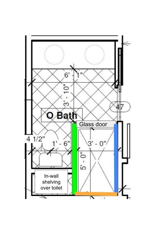 3x5 shower layout