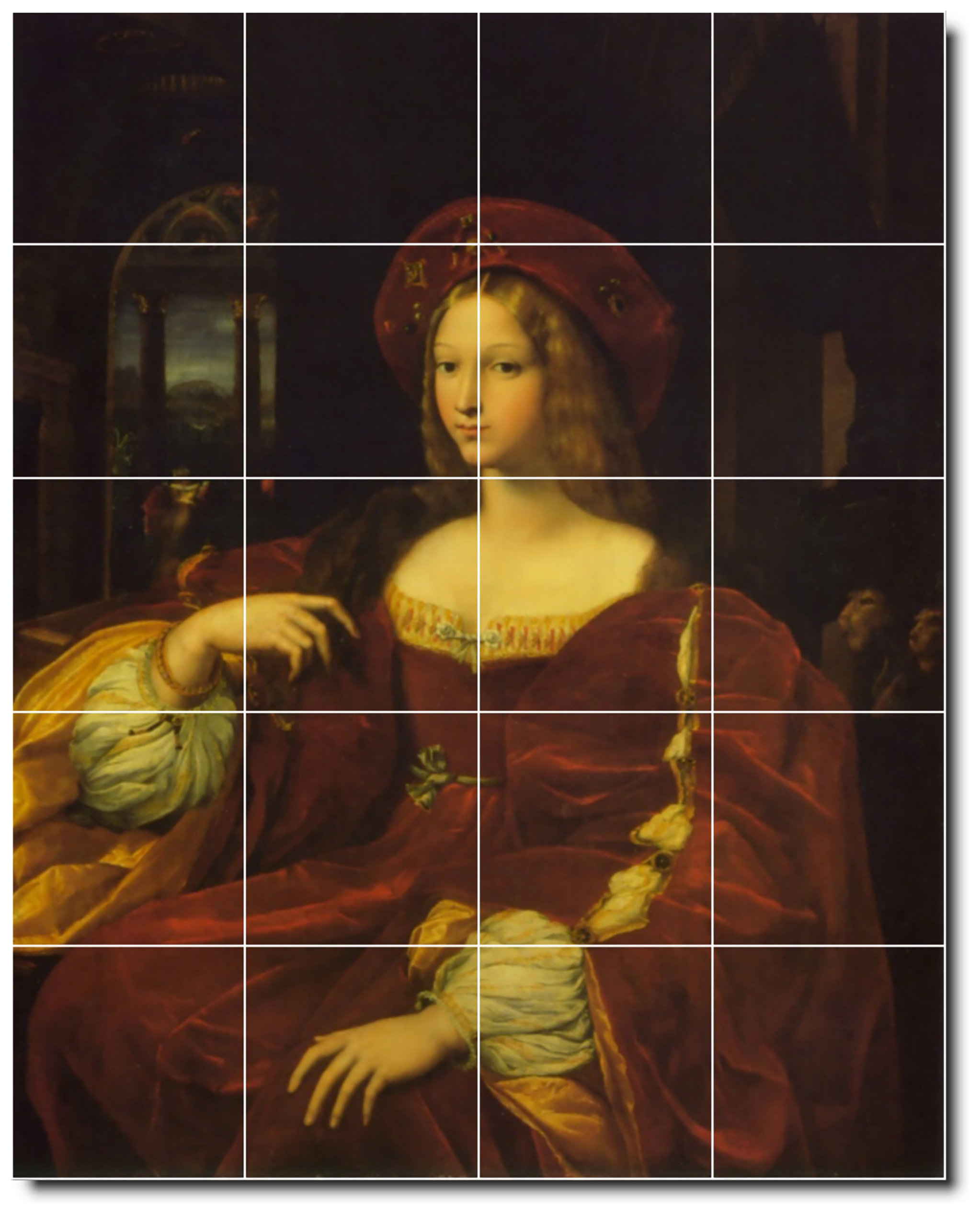 Raphael Women Painting Ceramic Tile Mural #232, 48" Wide x 60" High ...