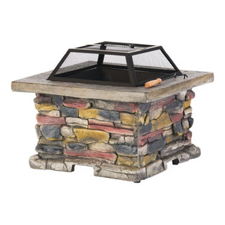 GDF Studio Tundra Outdoor Fire Pit - Rustic - Fire Pits - by GDFStudio ...