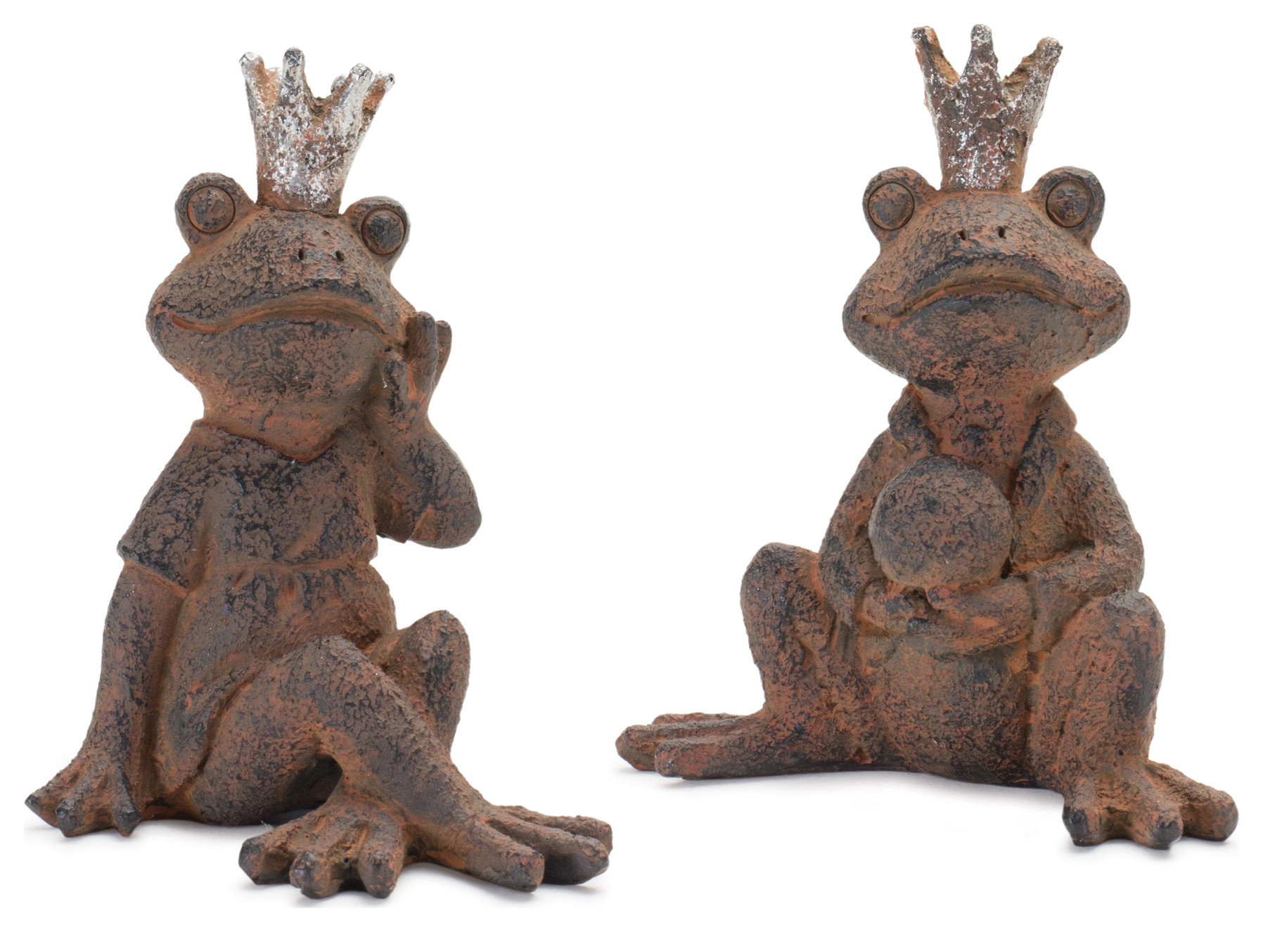Royal Sitting Frog Figurine, 6-Piece Set - Eclectic - Garden Statues ...