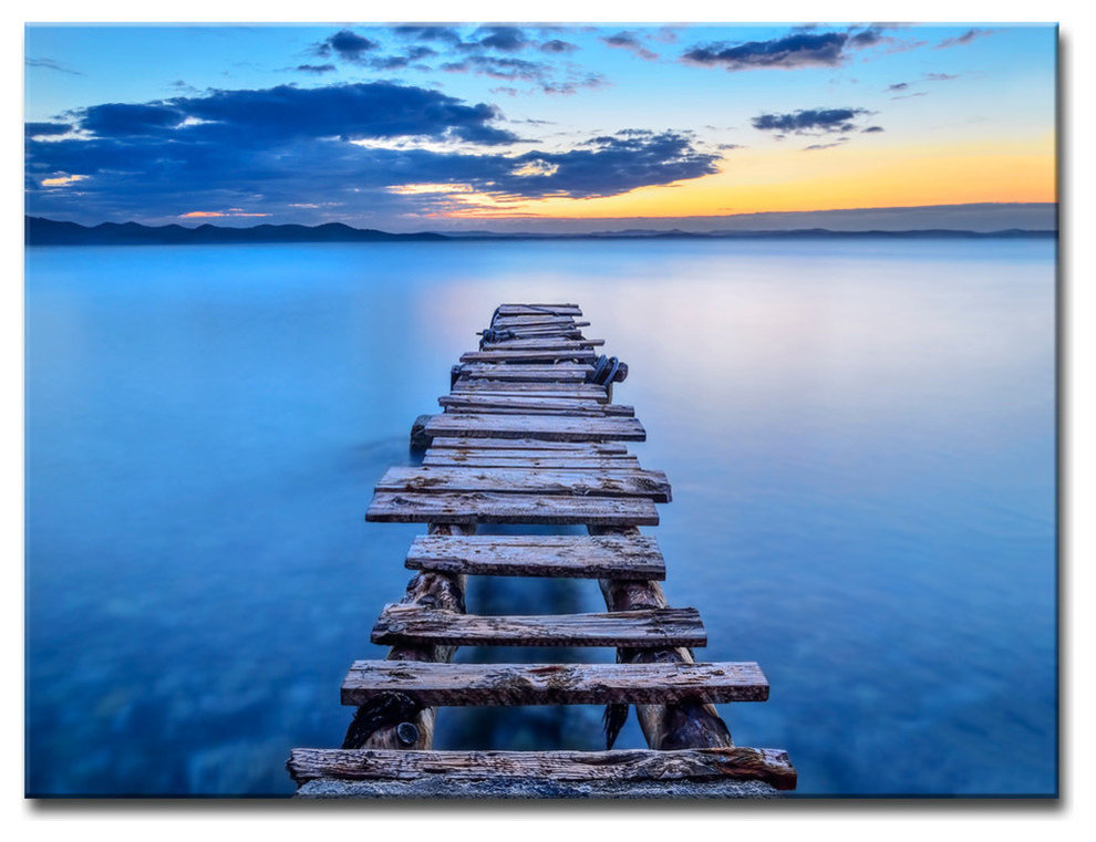 Ready2HangArt 'Pier' Wrapped Canvas Wall Decor, 20"x16" - Beach Style ...