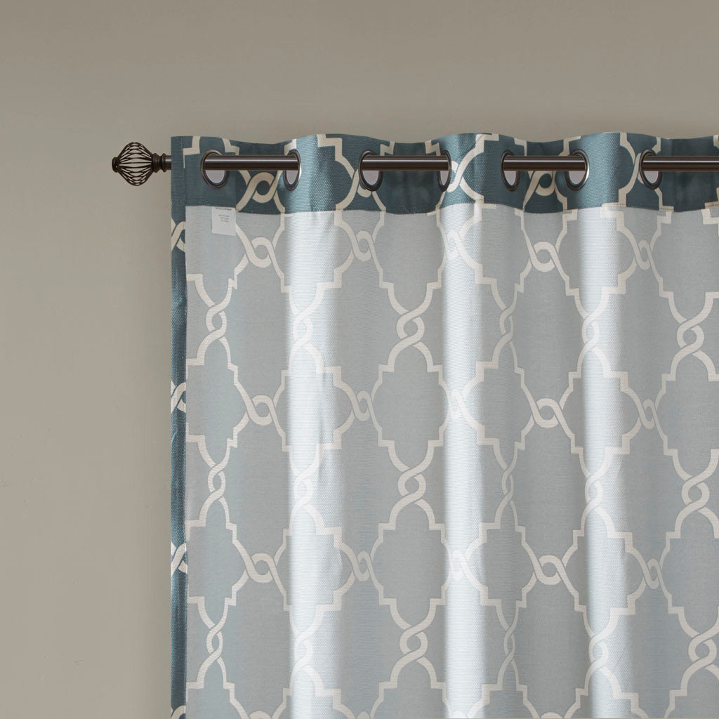 Madison Park Saratoga Fretwork Print Grommet Top Window Curtain Panel ...
