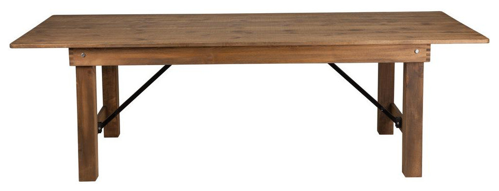 8' x 40 Rectangular Antique Rustic Solid Pine Folding Farm Table ...