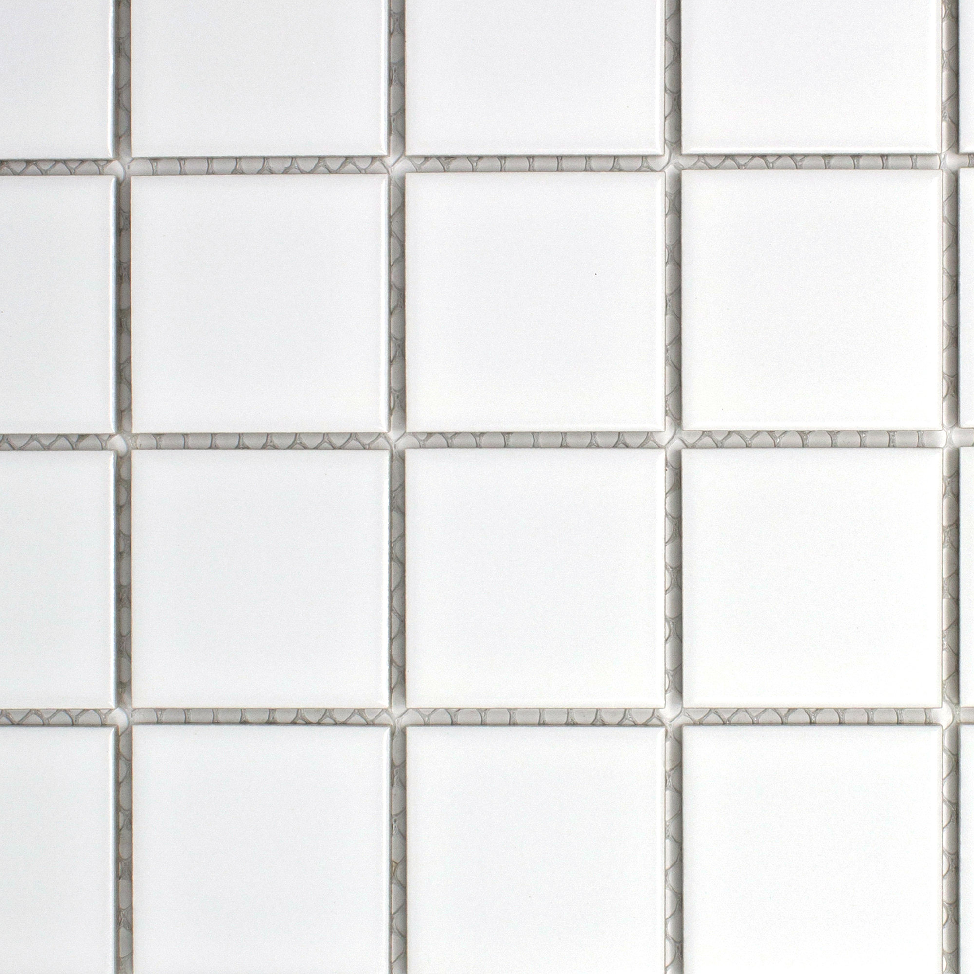 Aso Square Porcelain Mosaic Tile Sheet, White, Sample - Contemporary ...