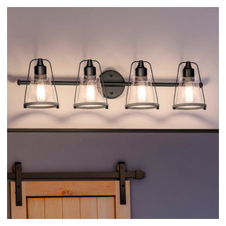 Luxury Coastal Bath Light, Midnight Black - Beach Style - Bathroom ...