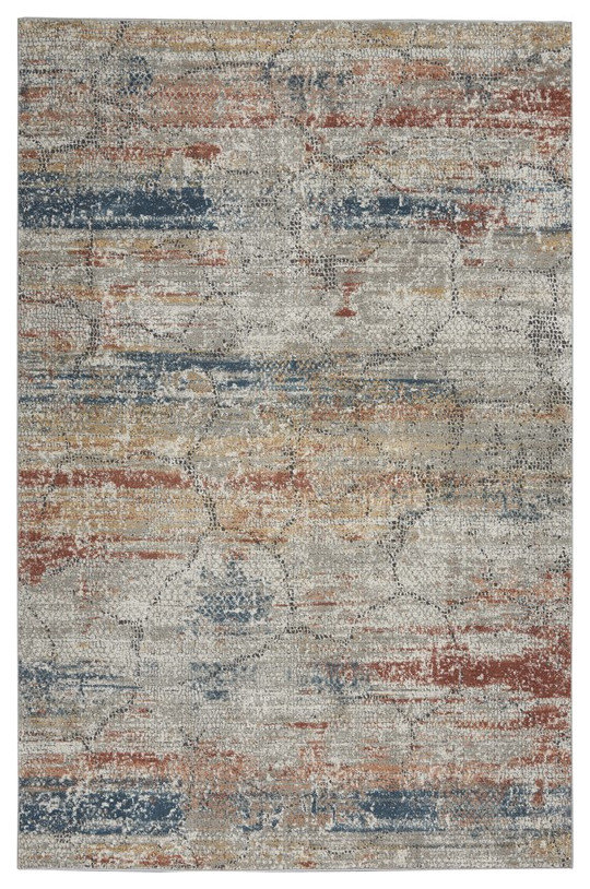 Nourison Rustic Textures RUS11 Multicolor Contemporary Area Rug, 5'3"x7 ...